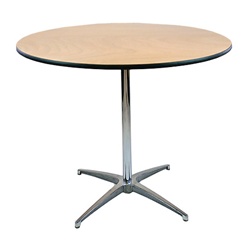 30" Round Table (Standard Height/Bistro Height) Wooden Top | Royalty ...